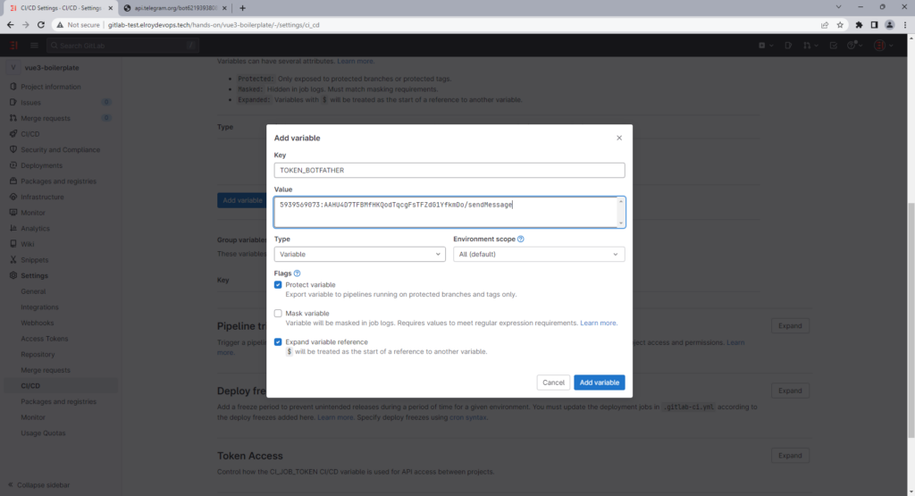Tích hợp gửi thông báo Gitlab CI/CD đến Telegram 2 phút hơn - elroydevops